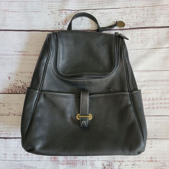 Levenger | Bags | Vintage Levenger Pebbled Leather Black Bucket ...